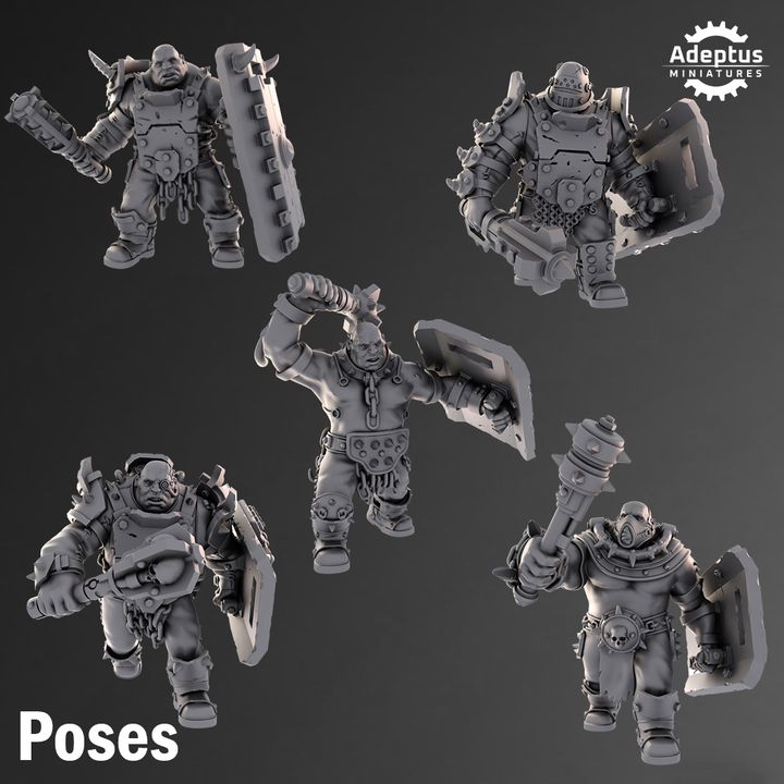 3D Printable Abhuman Brutes. Renegades and Heretics by Adeptus Miniatures