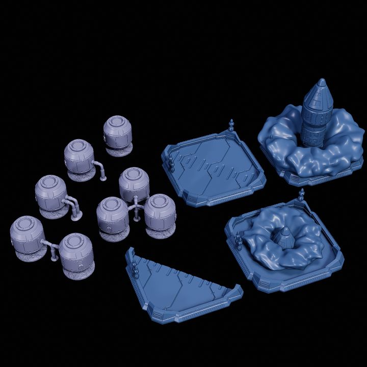3D Printable Sci-Fi Alien Outpost Terrain Collection - 28mm 32mm ...