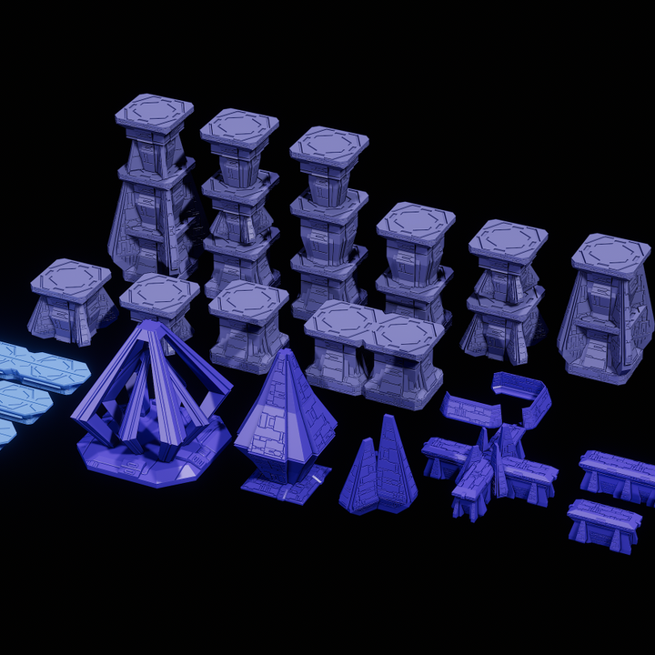 3D Printable Sci-Fi Alien Structure Terrain Collection - 28mm 32mm ...