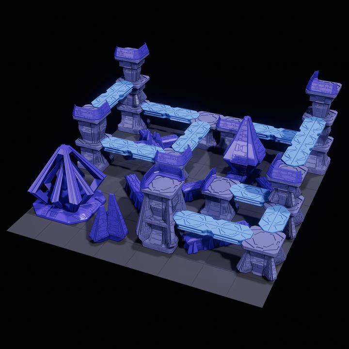 3D Printable Sci-Fi Alien Structure Terrain Collection - 28mm 32mm ...