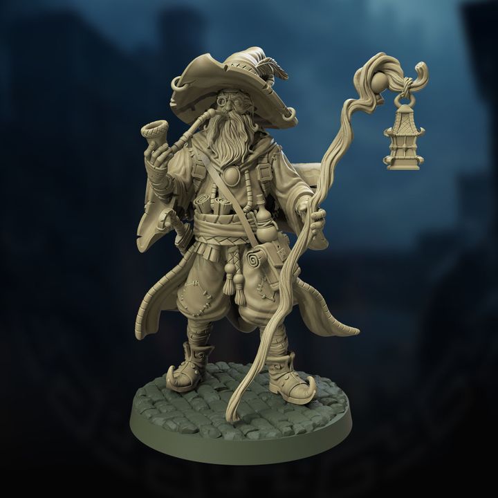 3D Printable Eldrin, the Loreseeker, Human Wizard by Crippled God Foundry