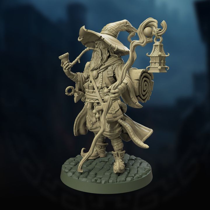 3D Printable Eldrin, the Loreseeker, Human Wizard by Crippled God Foundry