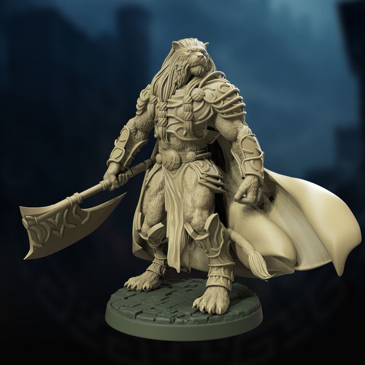 3D Printable Korrin Thunder Mane, Leonin Paladin by Crippled God Foundry