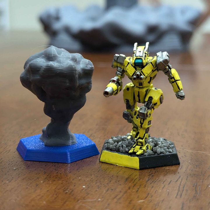 3D Printable Smoke Marker Plume for Tabletop Gaming by VoxelCorgi Workshop