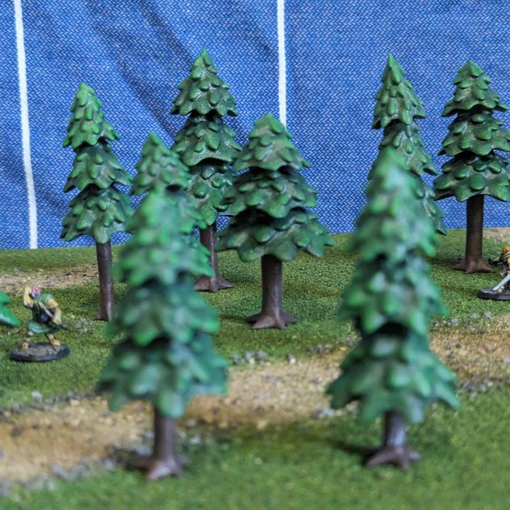 3D Printable Collection of Modular Evergreen Trees - 15mm Scale ...