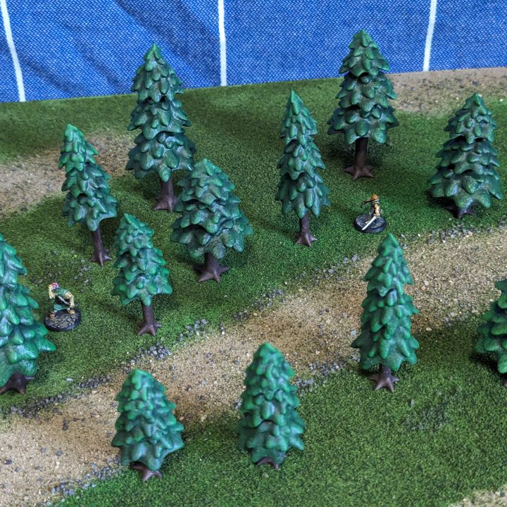 3D Printable Collection of Modular Evergreen Trees - 15mm Scale ...