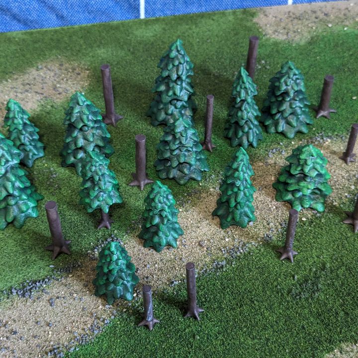 3D Printable Collection of Modular Evergreen Trees - 15mm Scale ...