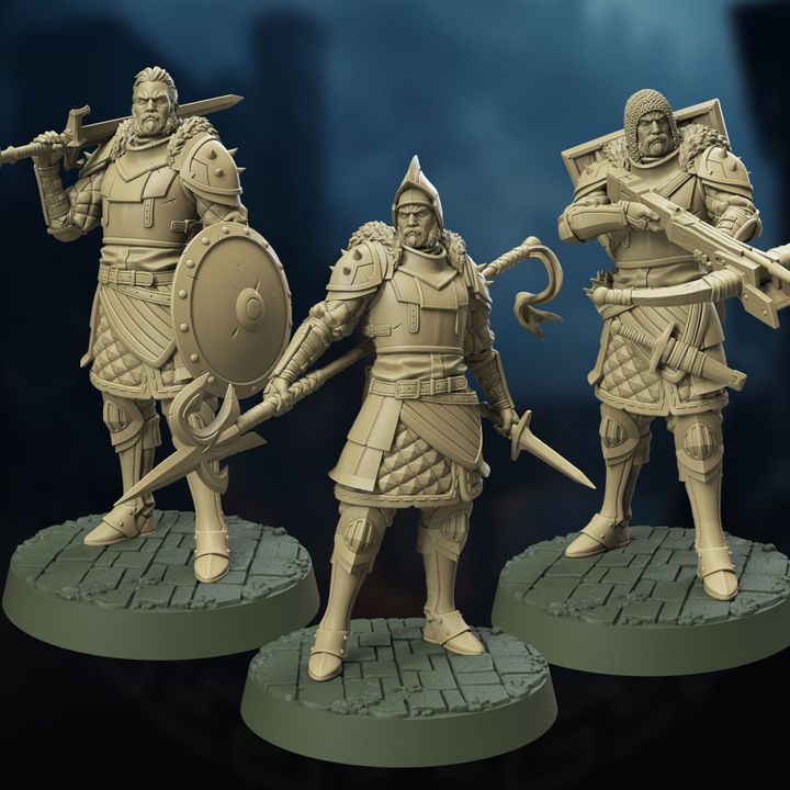 3D Printable Silver Blades, Human Guards by Crippled God Foundry