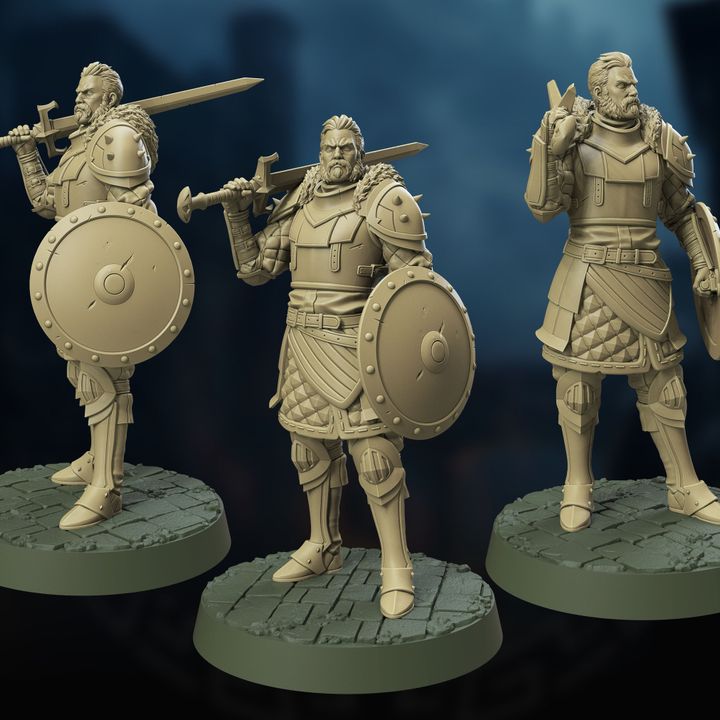 3D Printable Silver Blades, Human Guards by Crippled God Foundry