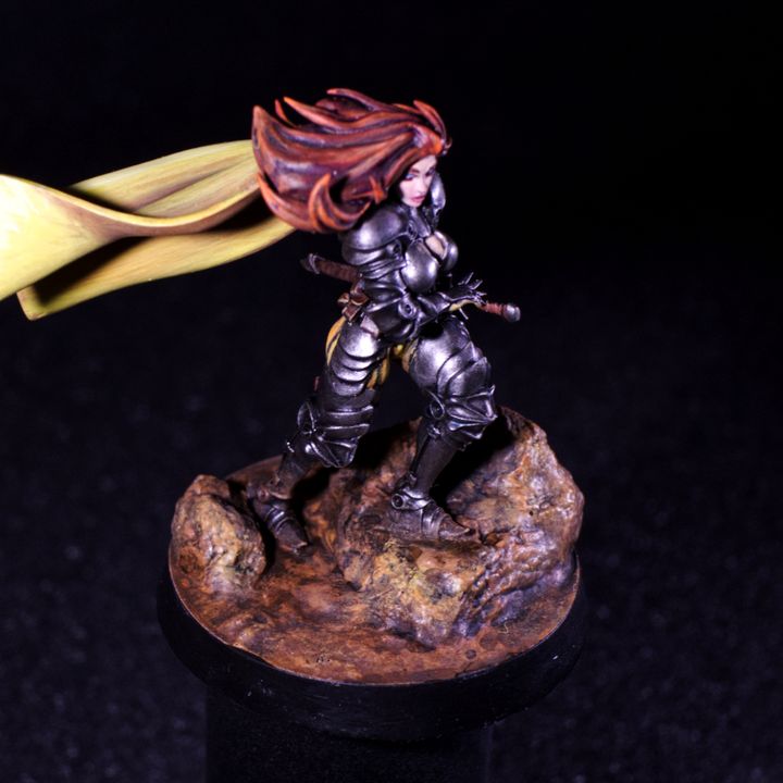 3D Printable Adventurous Lady Knight by QuestWagon