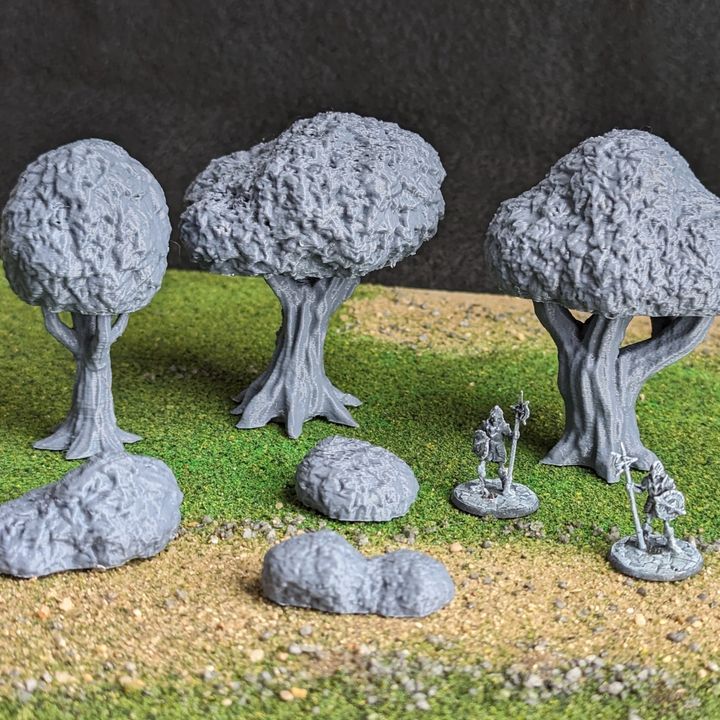 3D Printable Collection of Trees and Bushes - 15mm Scale and Magnet ...