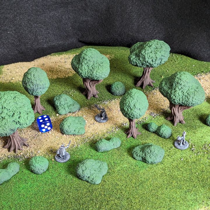 3D Printable Collection of Trees and Bushes - 15mm Scale and Magnet ...