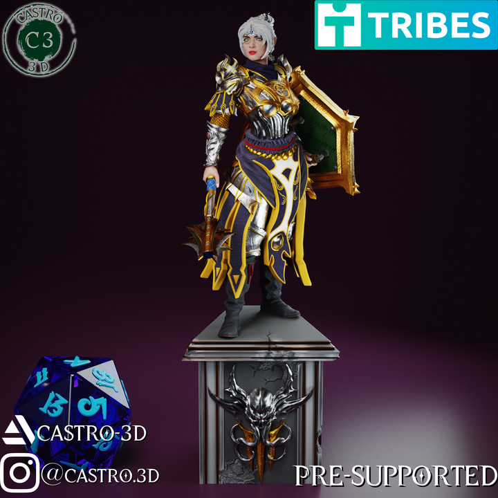 3D Printable Cleric of Shar - tabletop miniature by Castro3D