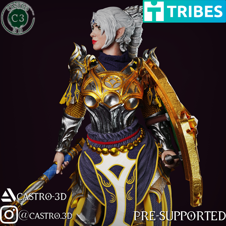 3D Printable Cleric of Shar - tabletop miniature by Castro3D