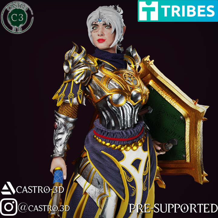 3D Printable Cleric of Shar - tabletop miniature by Castro3D