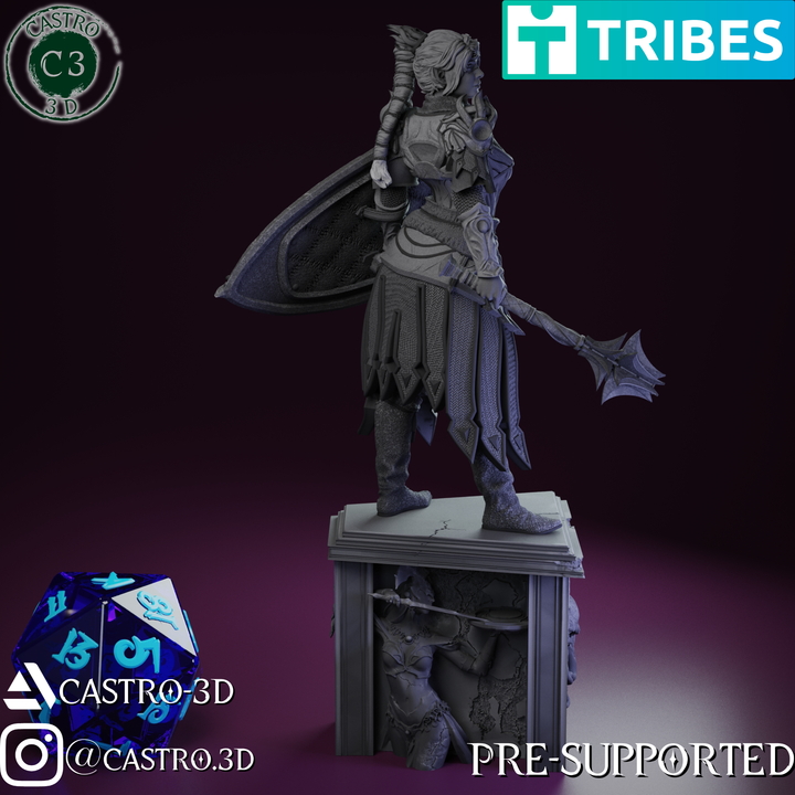 3D Printable Cleric of Shar - tabletop miniature by Castro3D