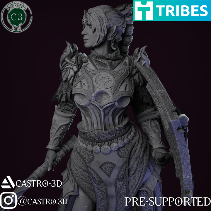 3D Printable Cleric of Shar - tabletop miniature by Castro3D