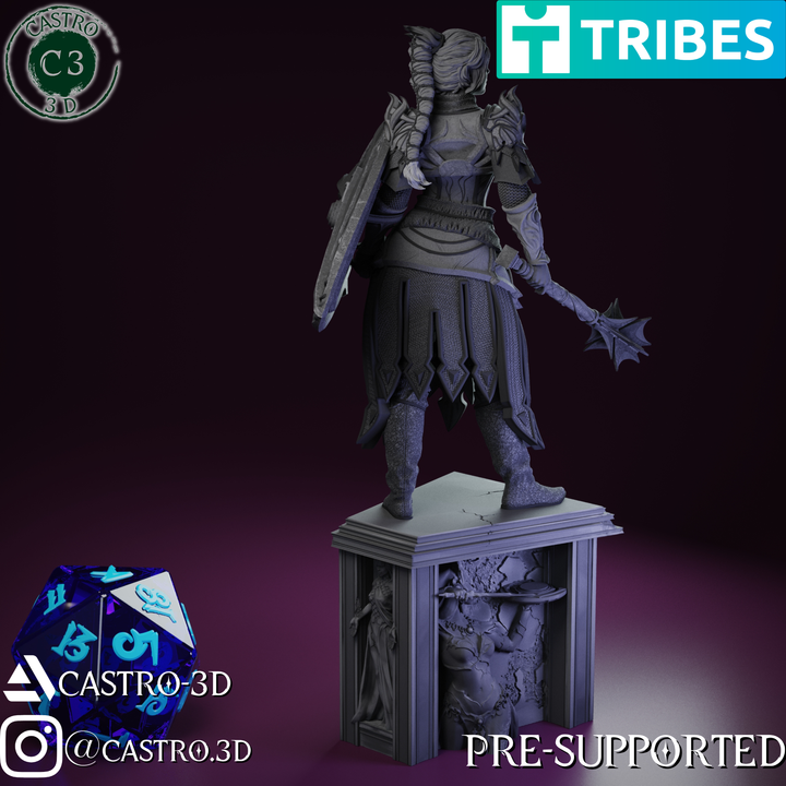 3D Printable Cleric of Shar - tabletop miniature by Castro3D