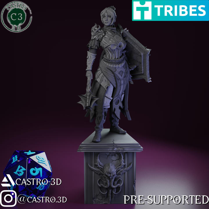 3D Printable Cleric of Shar - tabletop miniature by Castro3D