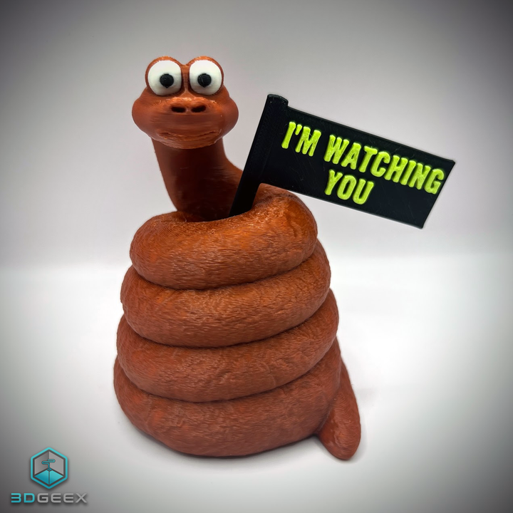 3D Printable Judgmental Snake by 3DGeex