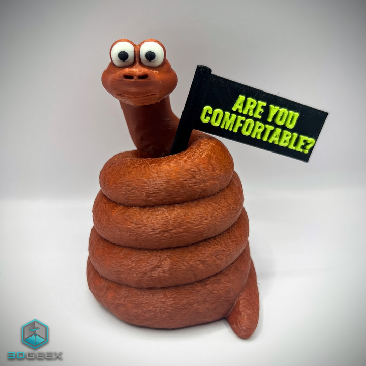 3D Printable Judgmental Snake by 3DGeex