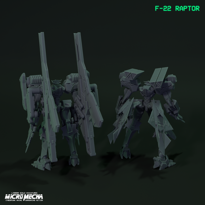 3D Printable F-22 Raptor TSF by MicroMecha