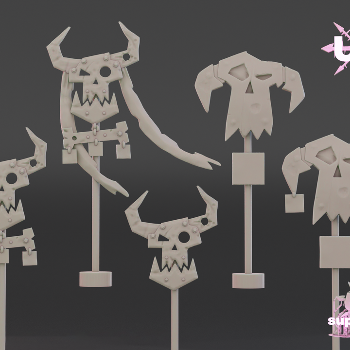 3D Printable ork banners by UV minis