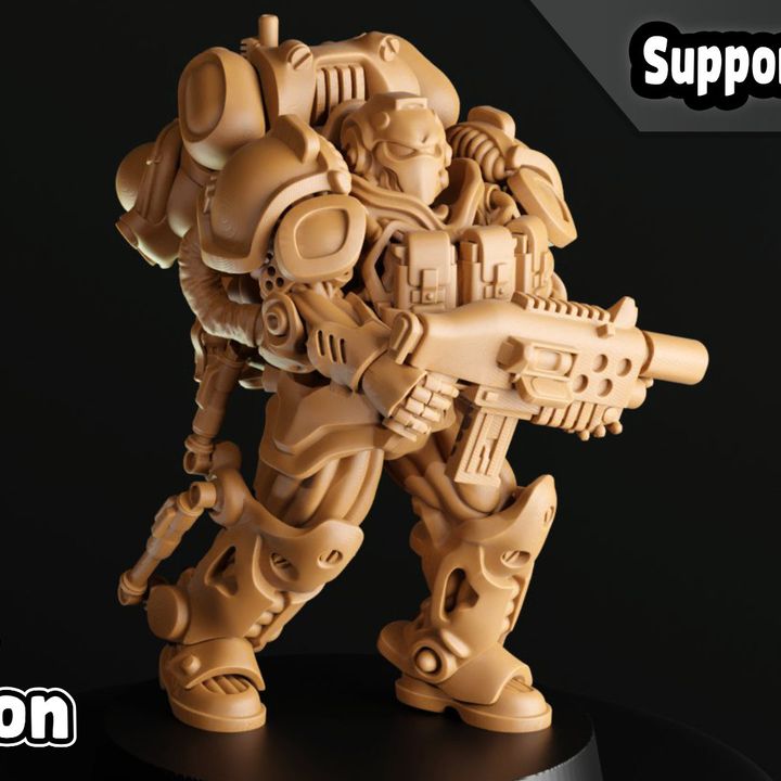 3D Printable Heavy Unit Space Aggressor Marine by QuestWagon