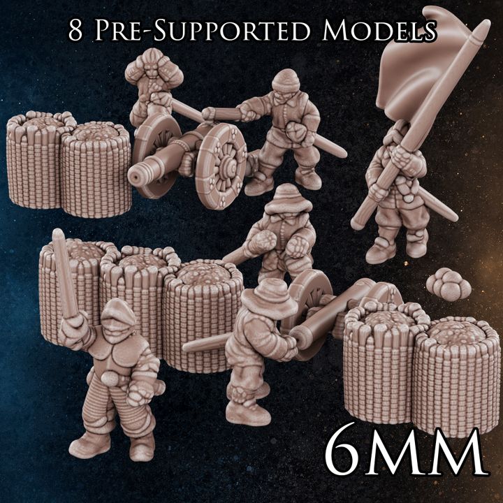 3D Printable 6mm - Artillery - English Civil War - Pike & Shot by ...