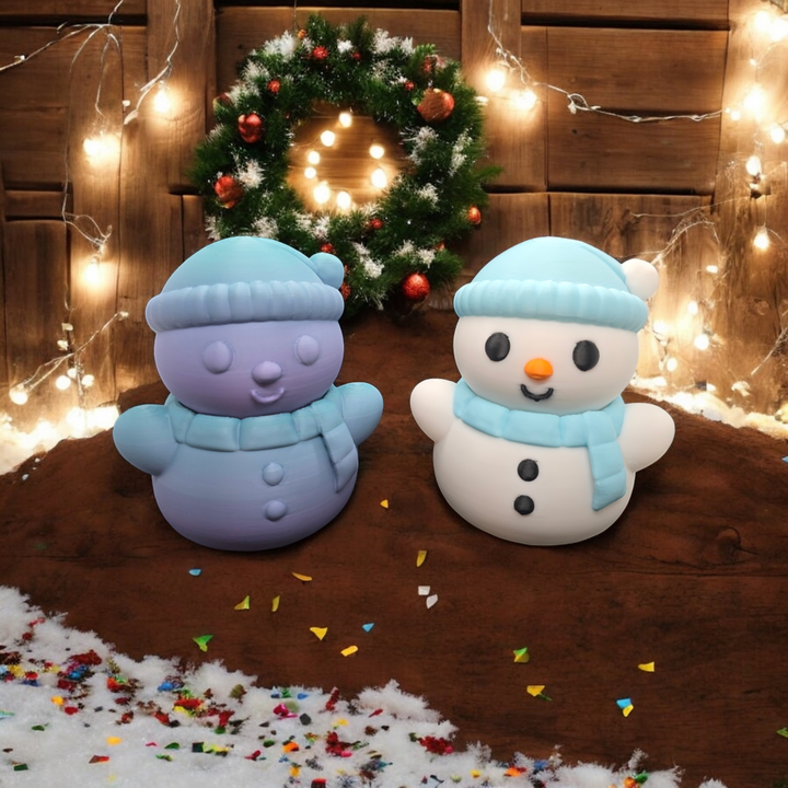 3D Printable Snowman Container, Ornament, and Mini by Fishhawk Craft3D