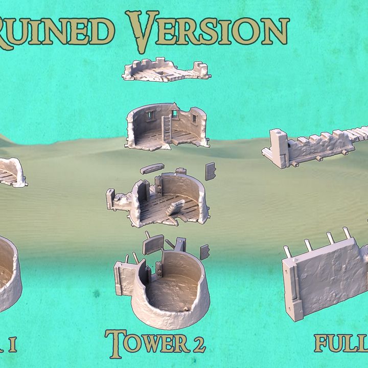 3D Printable Modular Desert Fort Kickstarter - Tabletop Terrain - 28 MM ...