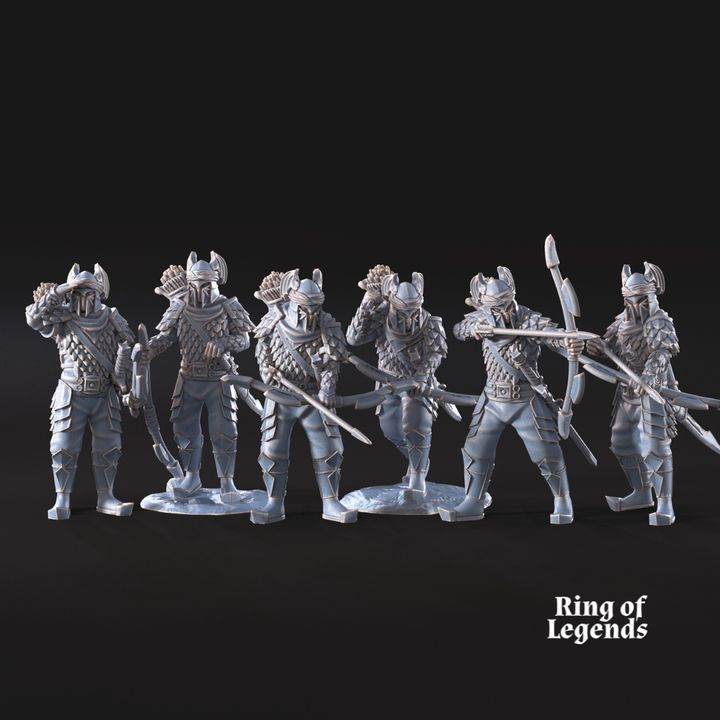 3D Printable 6x Archers (Normal warriors) | Dragon Army | Ring of ...