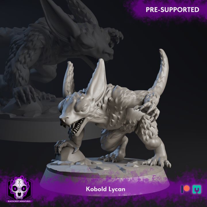3D Printable Caelitum Adventurers | Kobold Lycan C by Blackcrest Miniatures