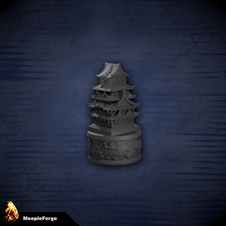 3D Printable Chess Pieces - Japanese Shogun Style by Andy at MeepleForge