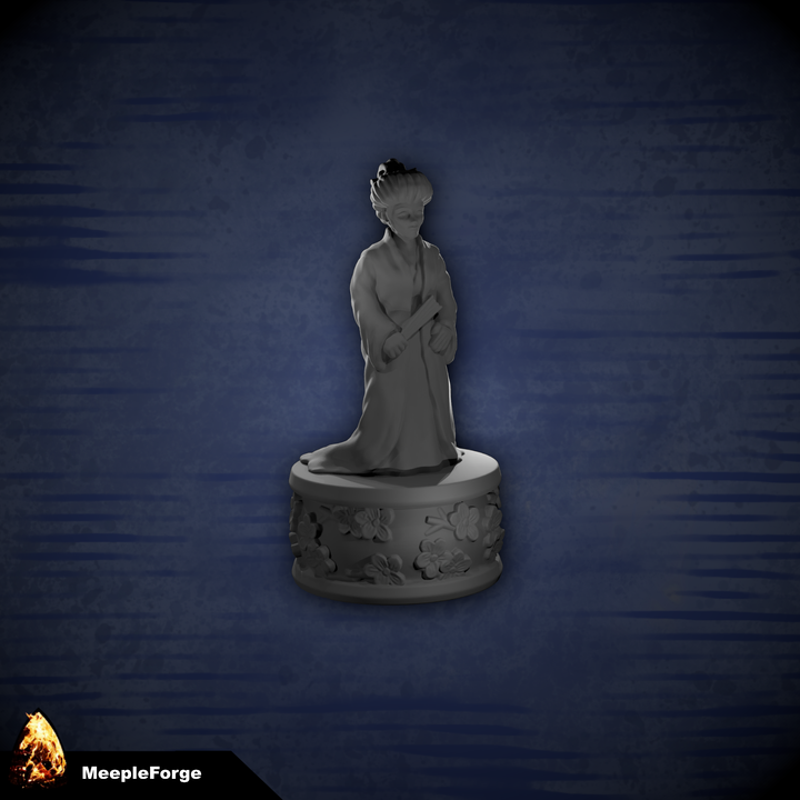 3D Printable Chess Pieces - Japanese Shogun Style by Andy at MeepleForge