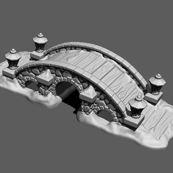 3D Printable Christmas Village Bridge by Beyond 3d