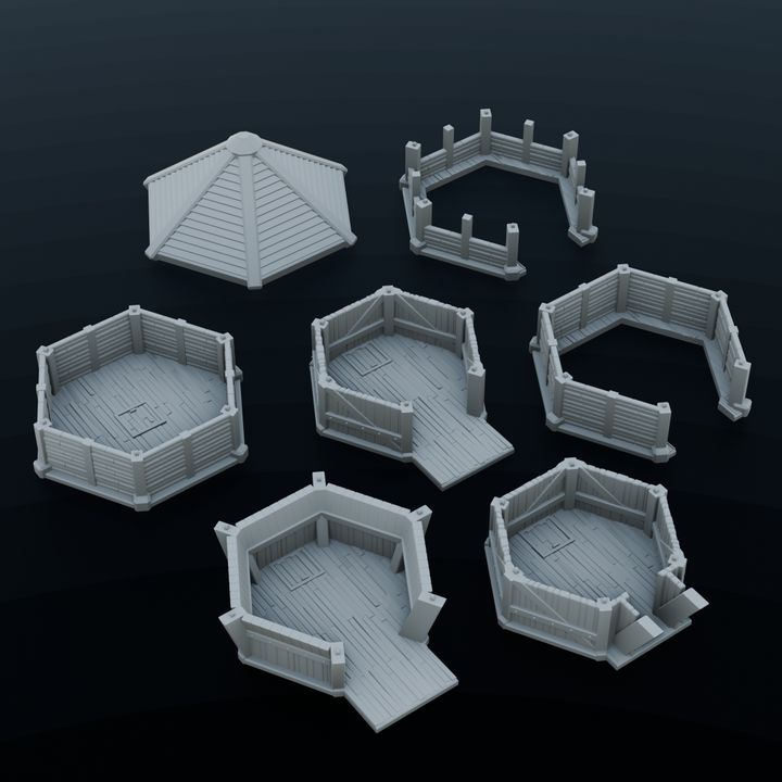 3D Printable Hex Tower by WastelandScenics