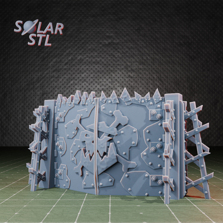 3D Printable Warhammer Ork Terrain Gates by SolarSTL