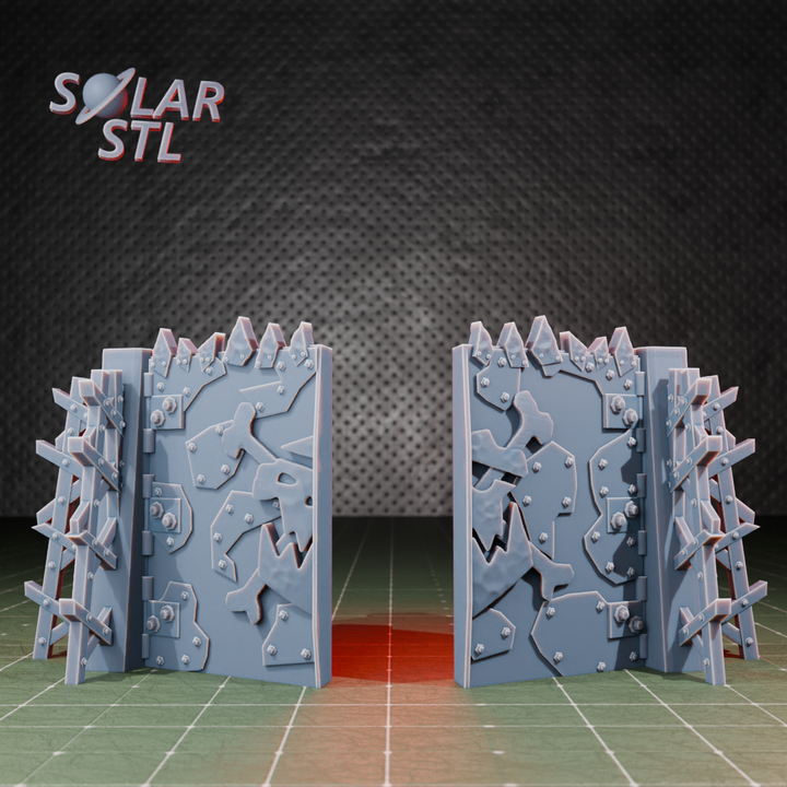 3D Printable Warhammer Ork Terrain Gates by SolarSTL