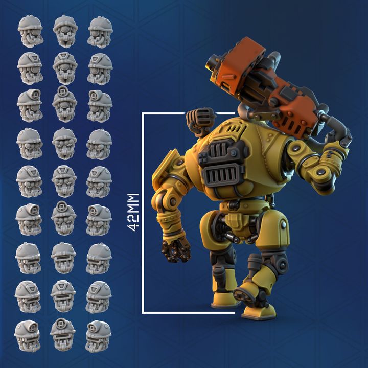 3D Printable Supermassive Space Dwarves: Thunderdroids by Treadhead Rad