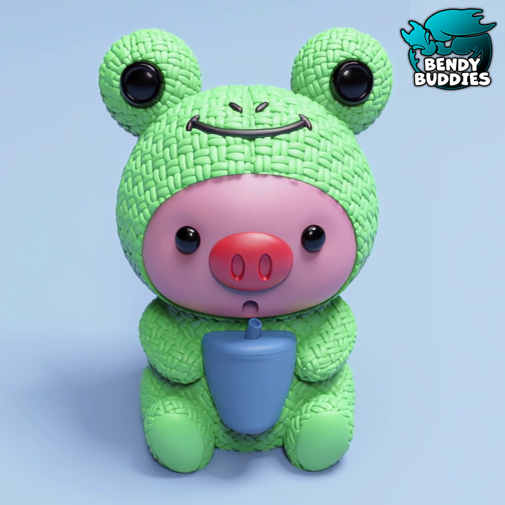 3D Printable Piggy Frog Costume / Cute Knitted Beast Model ...