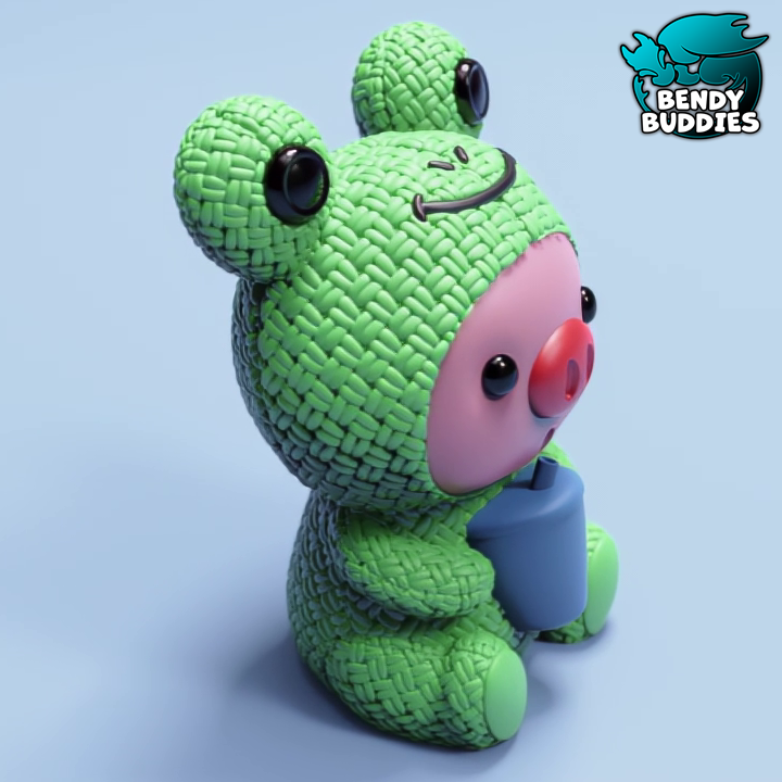 3D Printable Piggy Frog Costume / Cute Knitted Beast Model ...