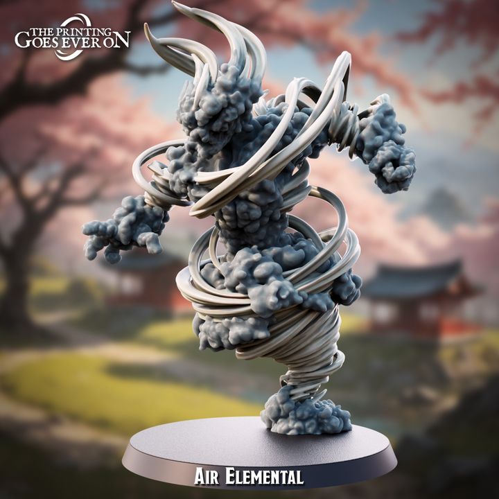 3D Printable Air Elemental - Presupported by The Printing Goes Ever On