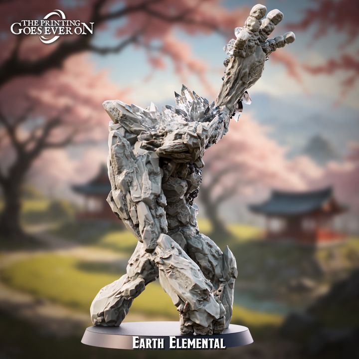 3D Printable Earth Elemental - Presupported by The Printing Goes Ever On
