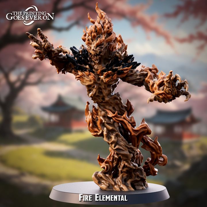 3D Printable Fire Elemental - Presupported by The Printing Goes Ever On