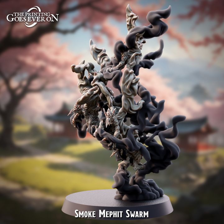 3D Printable Smoke Mephit Swarm - Presupported by The Printing Goes Ever On