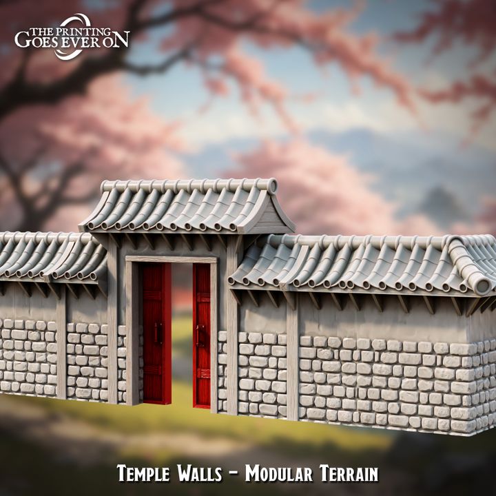 3D Printable Modular Oriental Temple Walls - Presupported by The ...