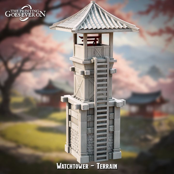 3D Printable Oriental Watchtower - Presupported by The Printing Goes ...