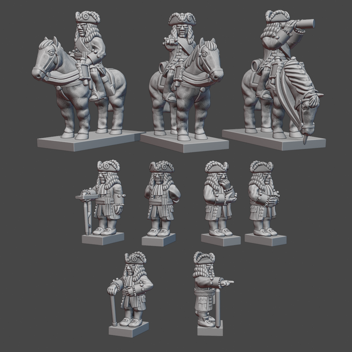 3D Printable 6-15mm WSS Foot & Mounted Command WSS-2 by Turner Miniatures