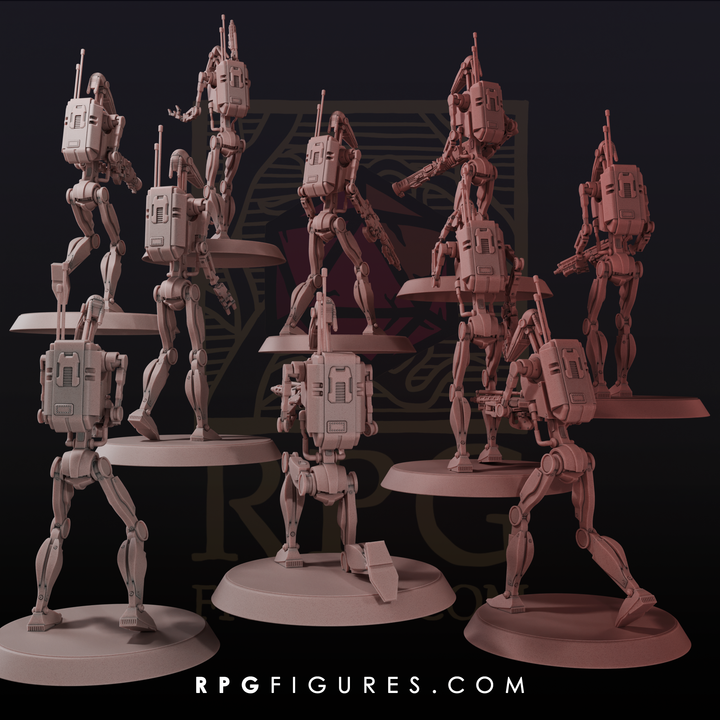 3D Printable Galactic Wars | T1 Combat Automatons Squad by RPG Figures